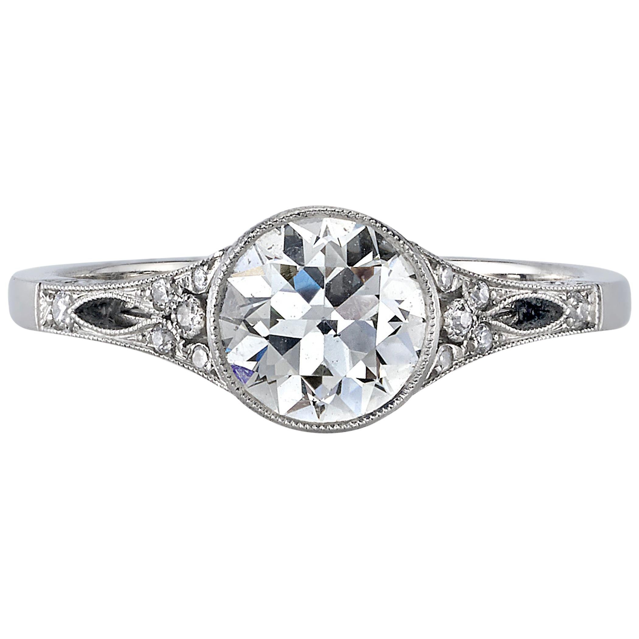 Old European Cut Diamond Engagement Ring at 1stDibs