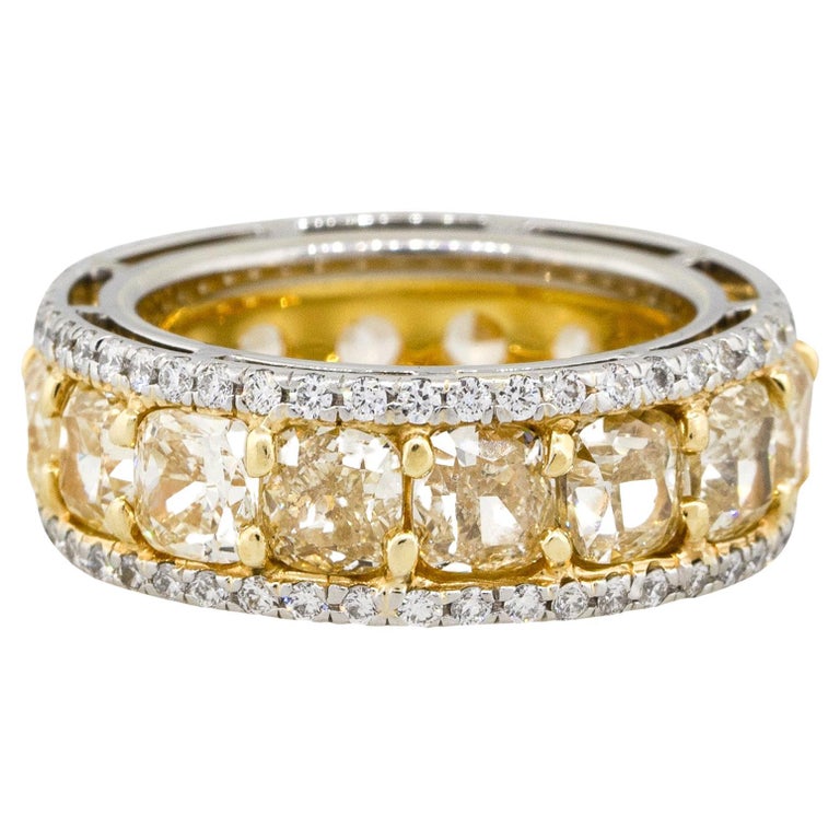 10.34 Carat Radiant and Round Brilliant Diamond Eternity Band 18 Karat ...
