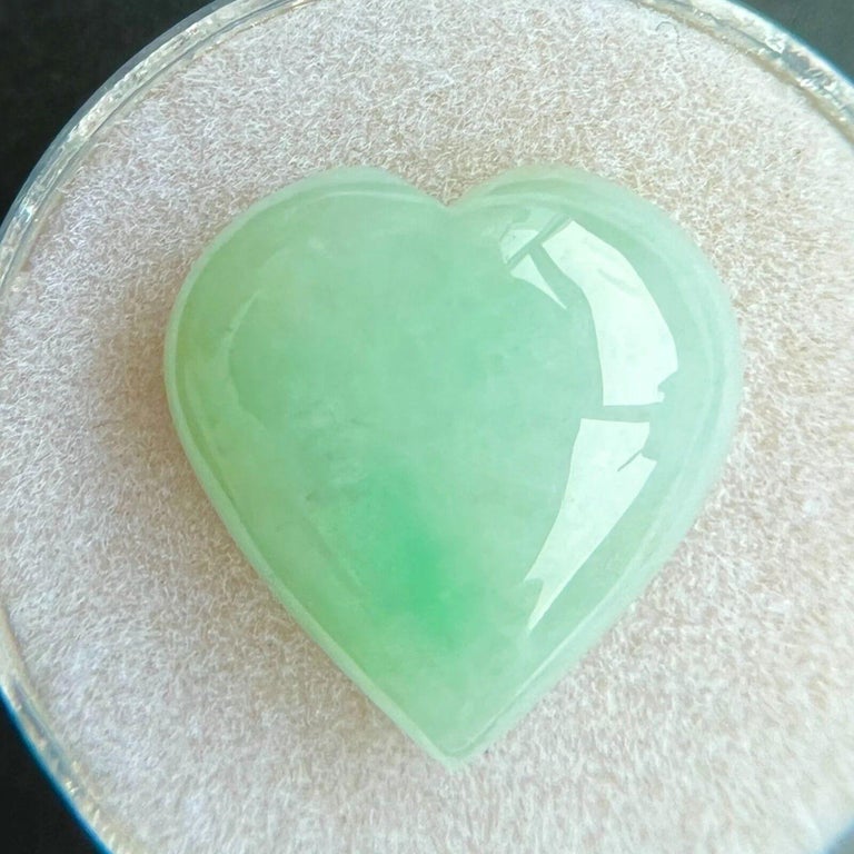 10.36ct Jadeite Jade IGI Certified ‘A’ Grade Green Heart Cabochon ...