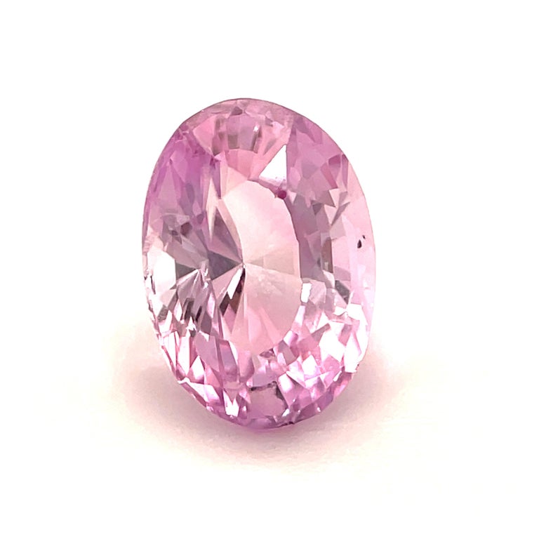 1.04 Carat Oval Pink Sapphire Loose Unset Engagement 3-Stone Ring ...