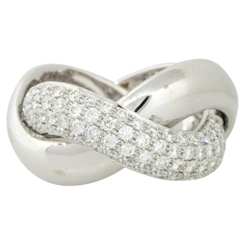 Diamond Gold Crossover Ring at 1stDibs