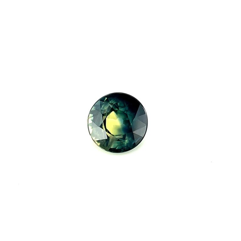 1.04ct Ceylon Parti Colour Sapphire Blue Yellow Green Round Cut Gem VS ...