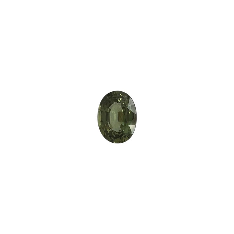 1.04ct Untreated Green Sapphire IGI Certified Unheated Oval Cut Rare ...