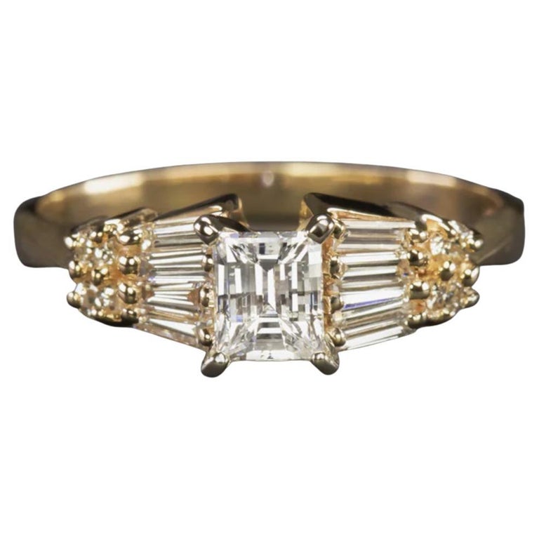 D Color Engagement Solitaire Diamond Yellow Gold Ring For Sale at 1stDibs