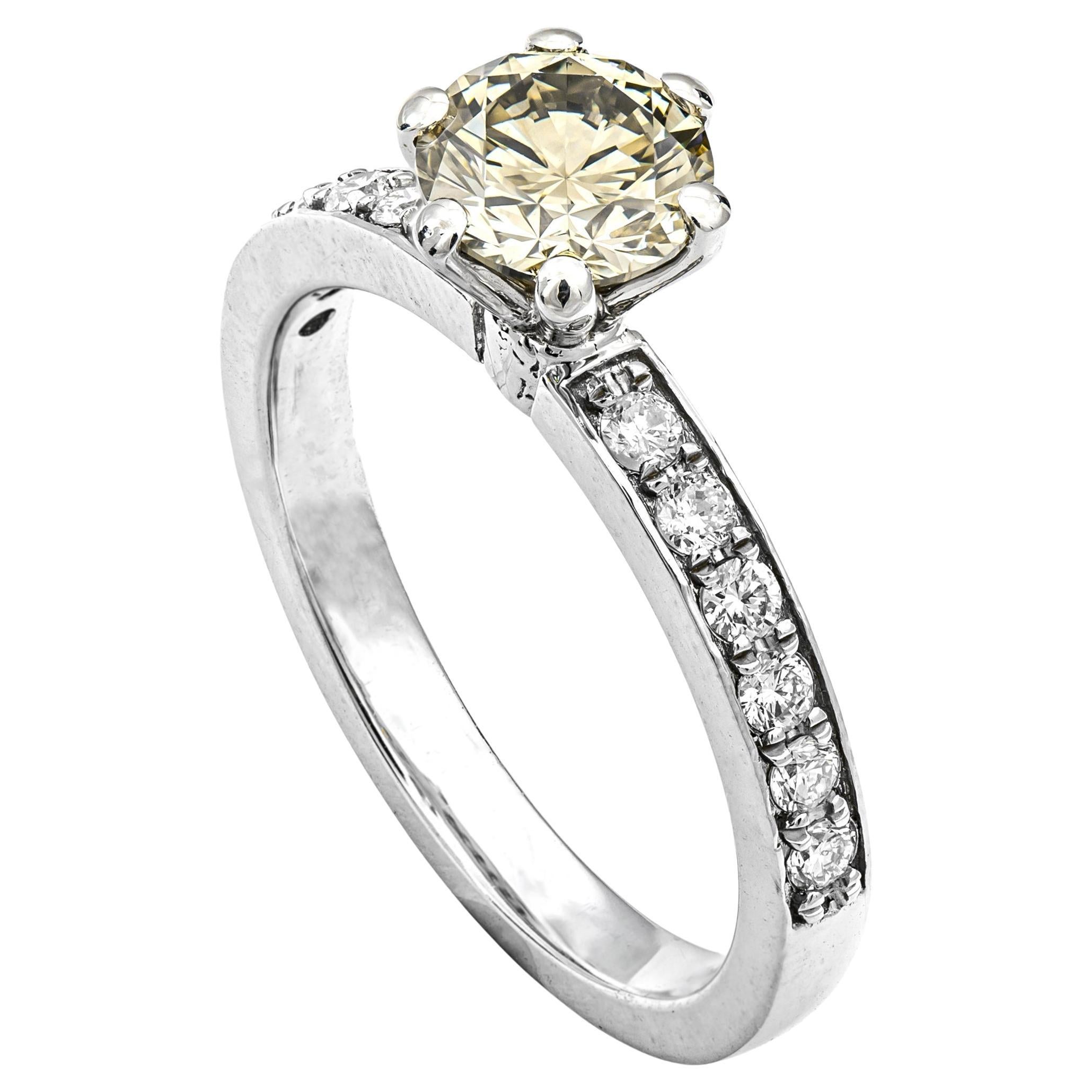 1.06 Ct Natural Fancy Blue Gray Diamond Ring For Sale at 1stDibs
