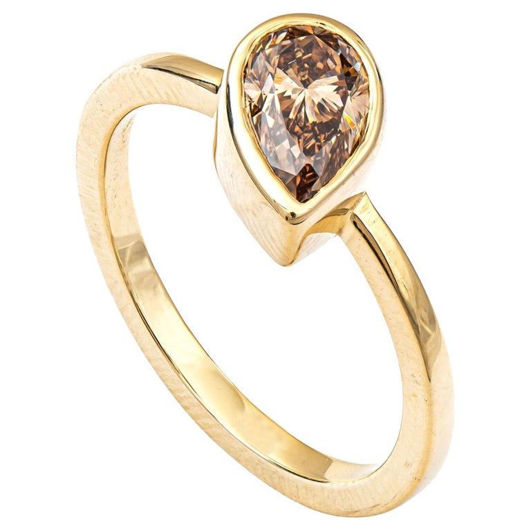 1.05 Ct Natural Fancy Light Pinkish Brown Ring For Sale at 1stDibs