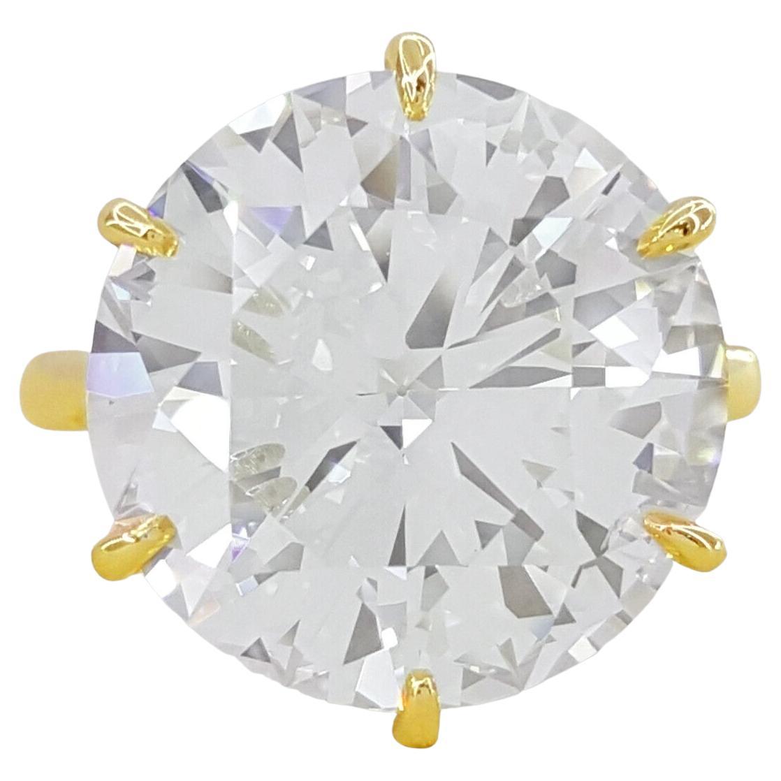 5 Carat GIA Round Cut Diamond Ring, 18 Karat Yellow Gold Ring For Sale ...