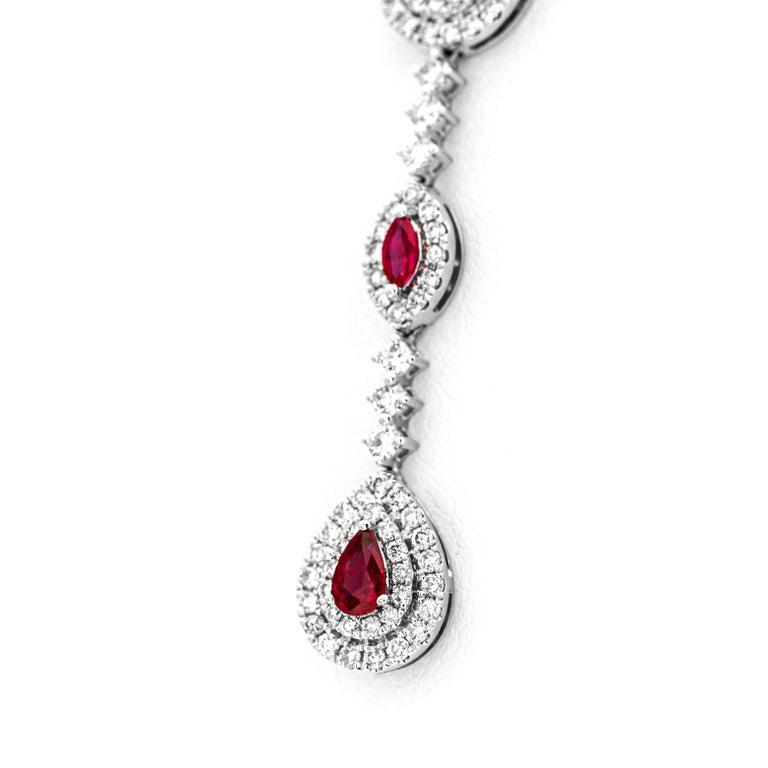 10.50 Tcw Natural Ruby and Diamond Collier Necklace For Sale at 1stDibs