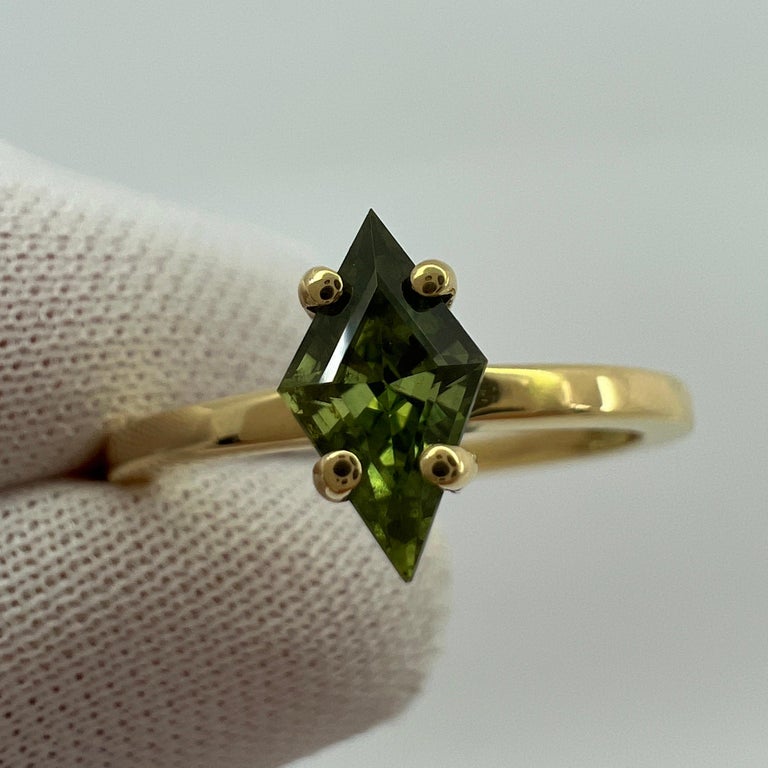 1.05ct Australian Vivid Green Sapphire Fancy Kite Cut 18k Gold ...