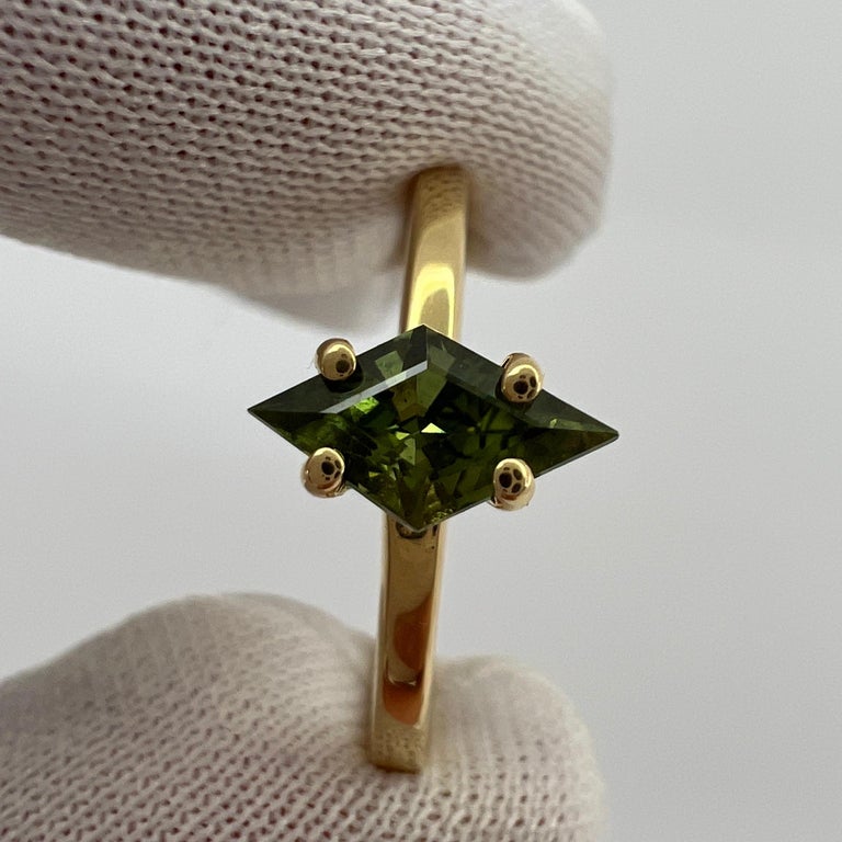 1.05ct Australian Vivid Green Sapphire Fancy Kite Cut 18k Gold ...