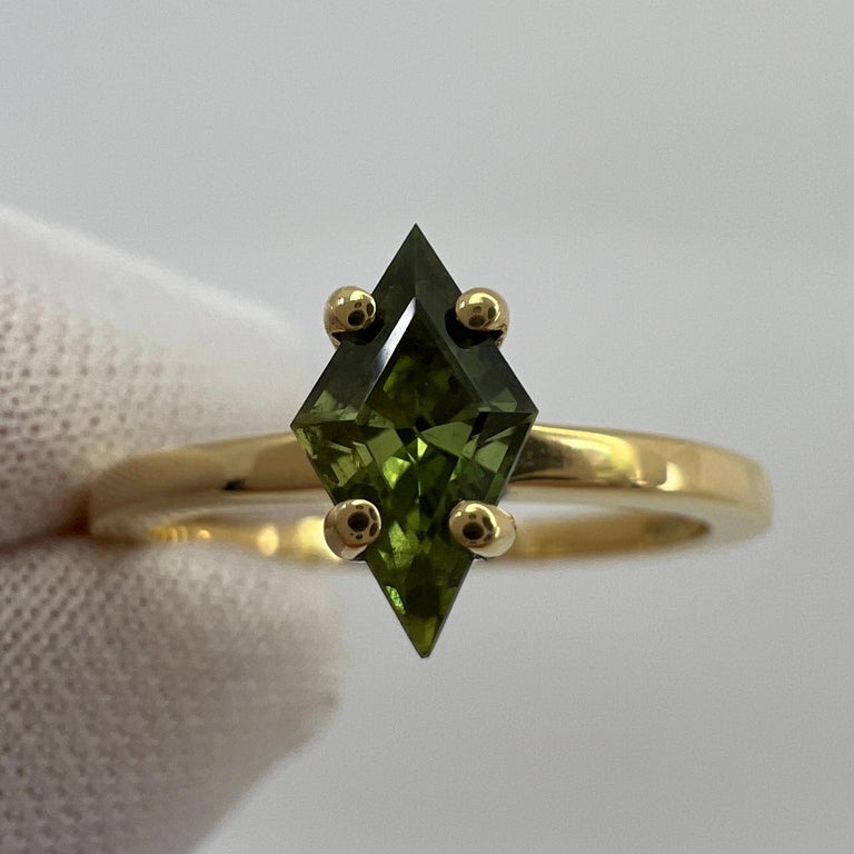 1.05ct Australian Vivid Green Sapphire Fancy Kite Cut 18k Gold ...