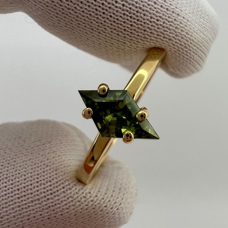 1.05ct Australian Vivid Green Sapphire Fancy Kite Cut 18k Gold ...