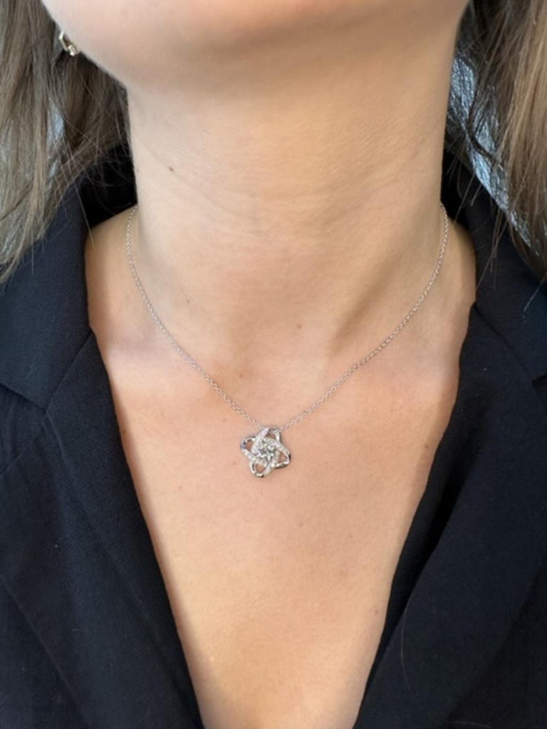 1.05T.C.W Infinity Diamond Solitaire Pendant 14K White Gold by Gem ...