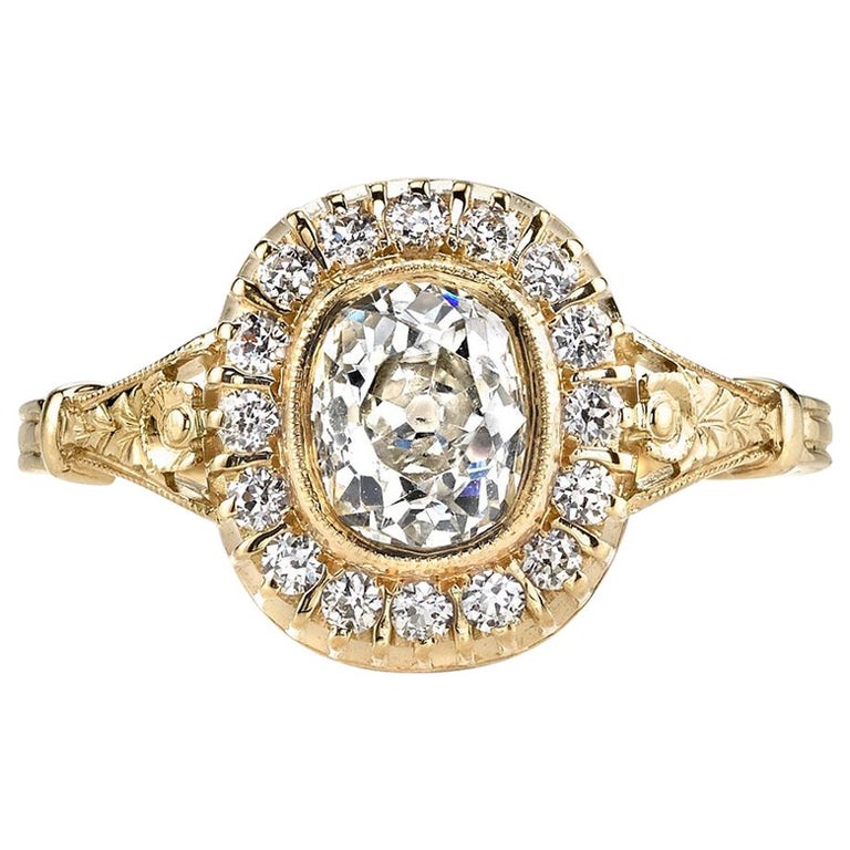 Handcrafted Martine Antique Cushion Cut Diamond Ring by Single Stone ...