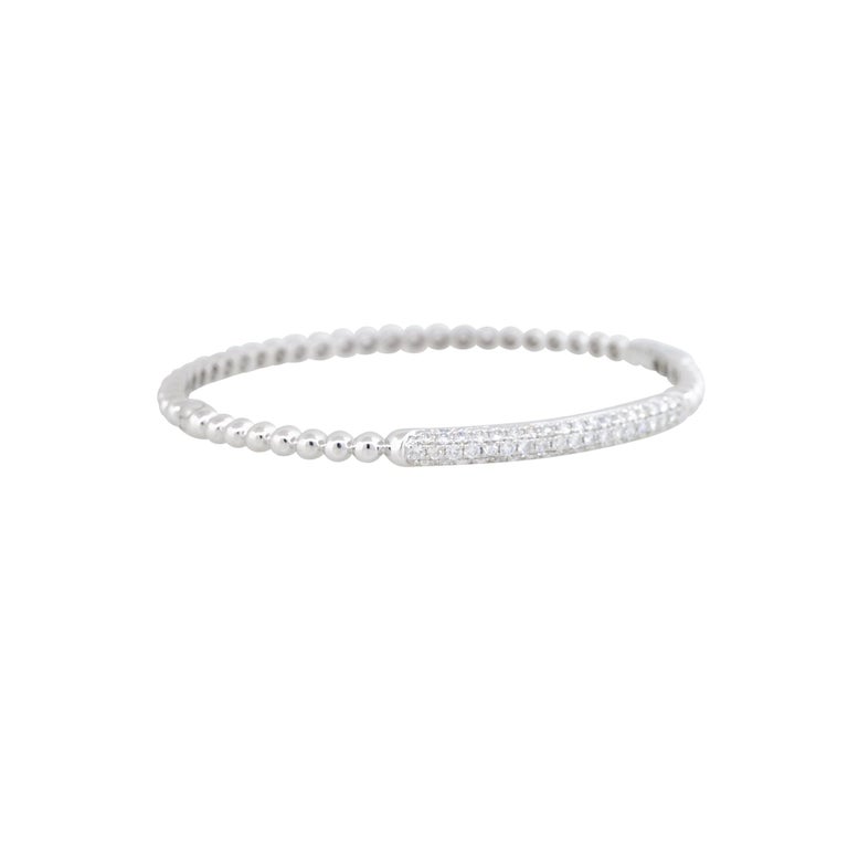 1.06 Carat Pave Diamond Bar Bump Bangle 18 Karat in Stock For Sale at ...