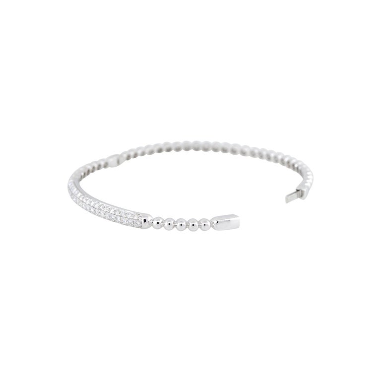 1.06 Carat Pave Diamond Bar Bump Bangle 18 Karat in Stock For Sale at ...