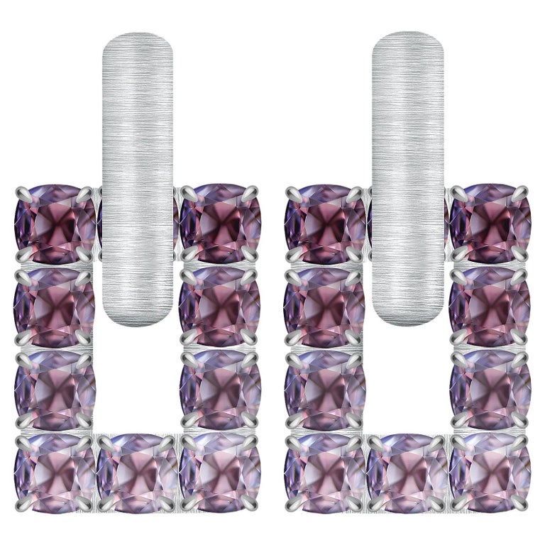 10, 6 Carat Spinel 18 Karat White Gold Earrings "Motion" Collection by ...