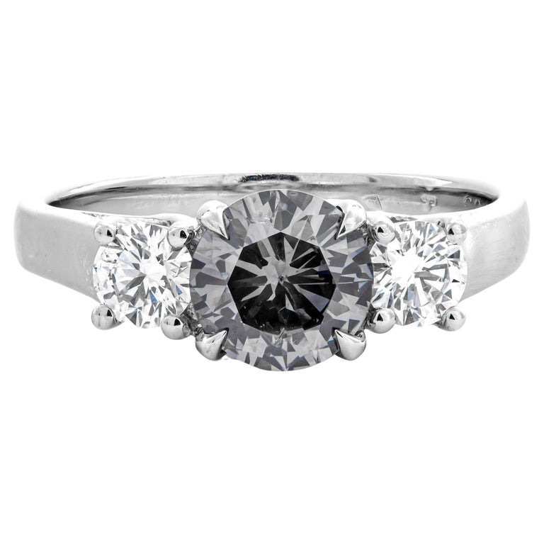 1.06 Ct Natural Fancy Blue Gray Diamond Ring For Sale at 1stDibs