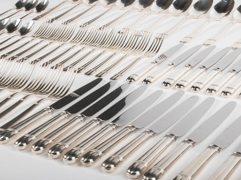 106-Piece Set of Silver Plated Cutlery from Ercuis, France at 1stDibs