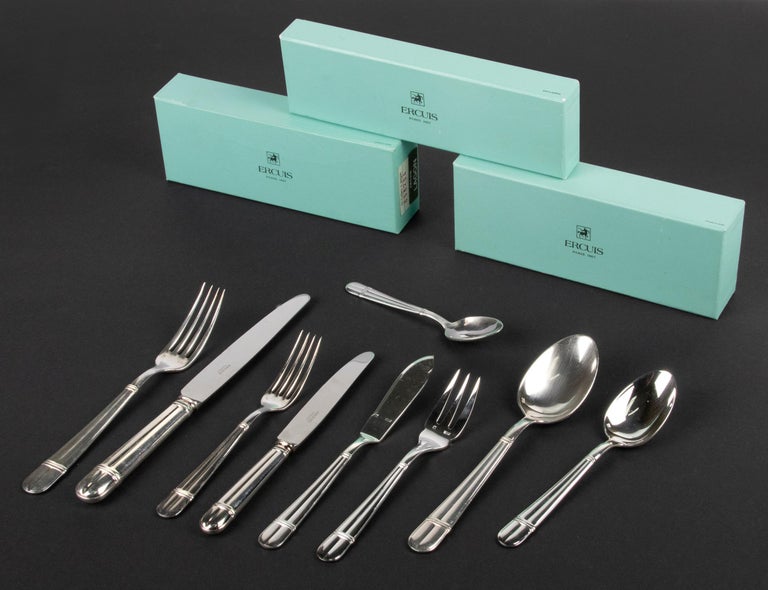 106-Piece Set of Silver Plated Cutlery from Ercuis, France at 1stDibs