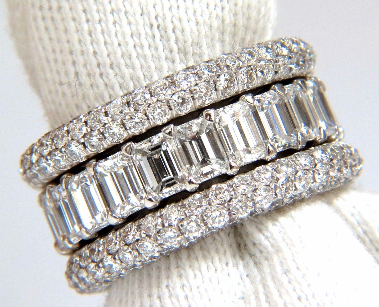 10.63 Carat Three Stackable Diamond Bands Platinum and 14 Karat at ...