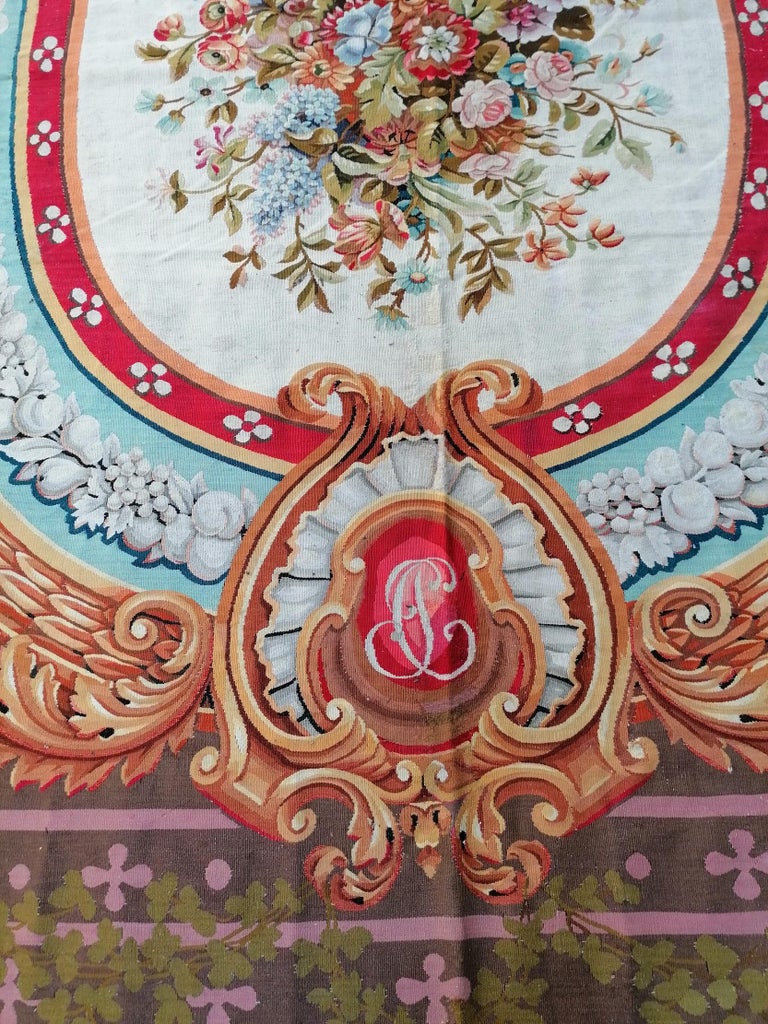 1068 - Beautiful and Large 19th Century French Aubusson Rug For Sale at ...