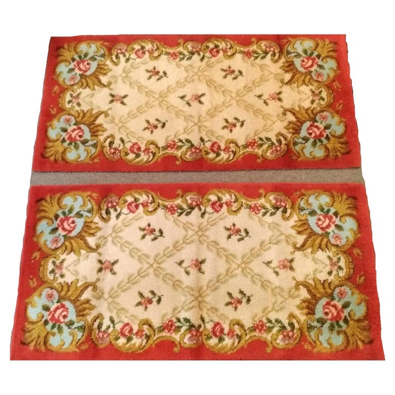 1074 - Pair of Belgium Rugs 'Savonnerie' For Sale at 1stDibs
