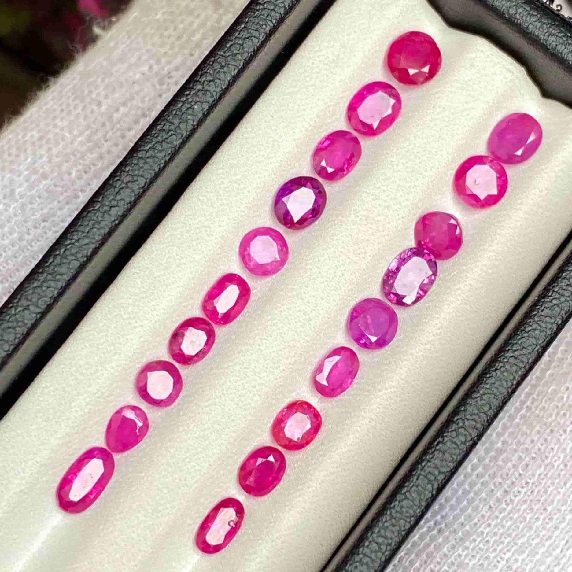 10.75 Carats Faceted Pink Ruby Lot Natural Loose Gemstones From ...
