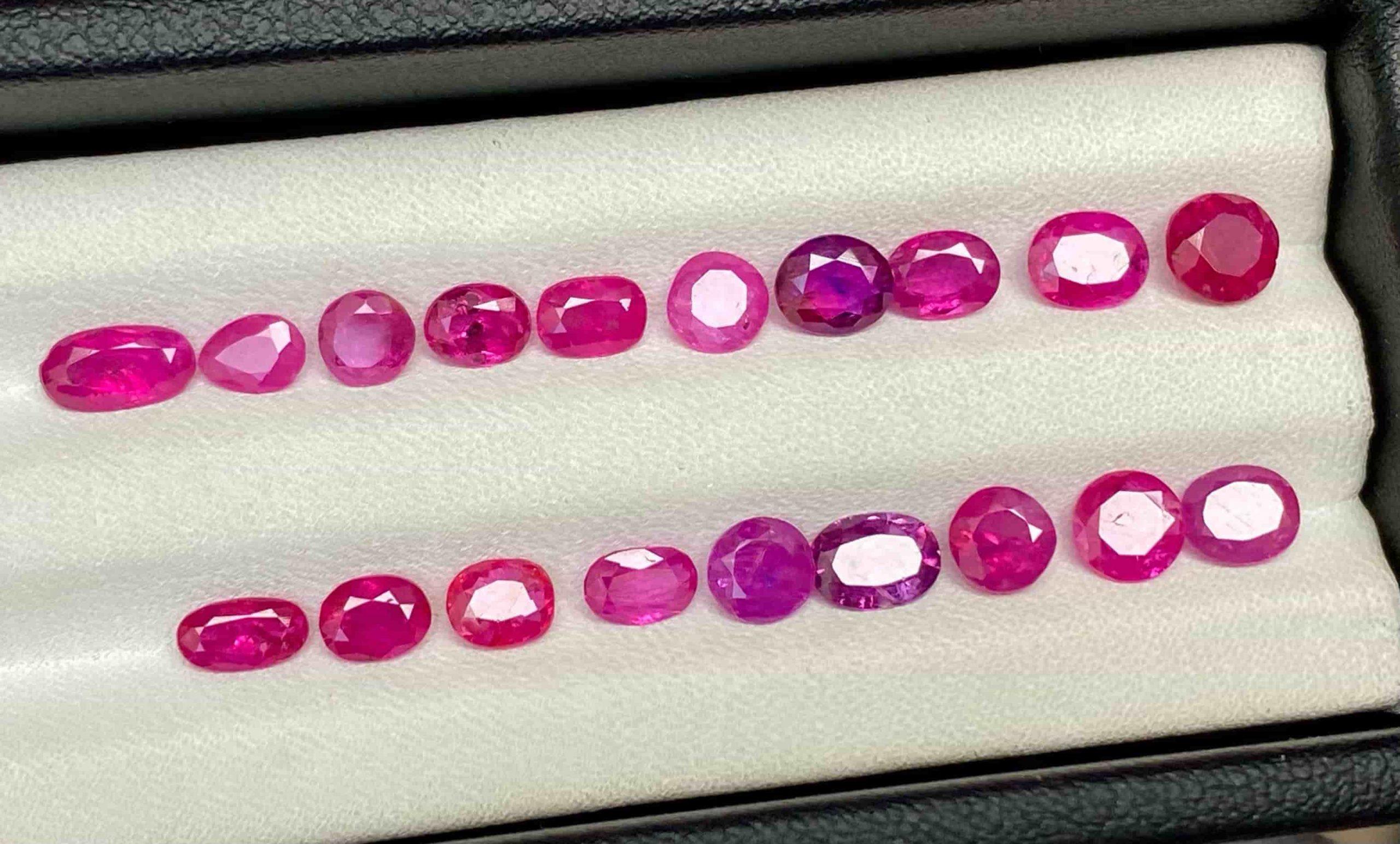 10.75 Carats Faceted Pink Ruby Lot Natural Loose Gemstones From ...