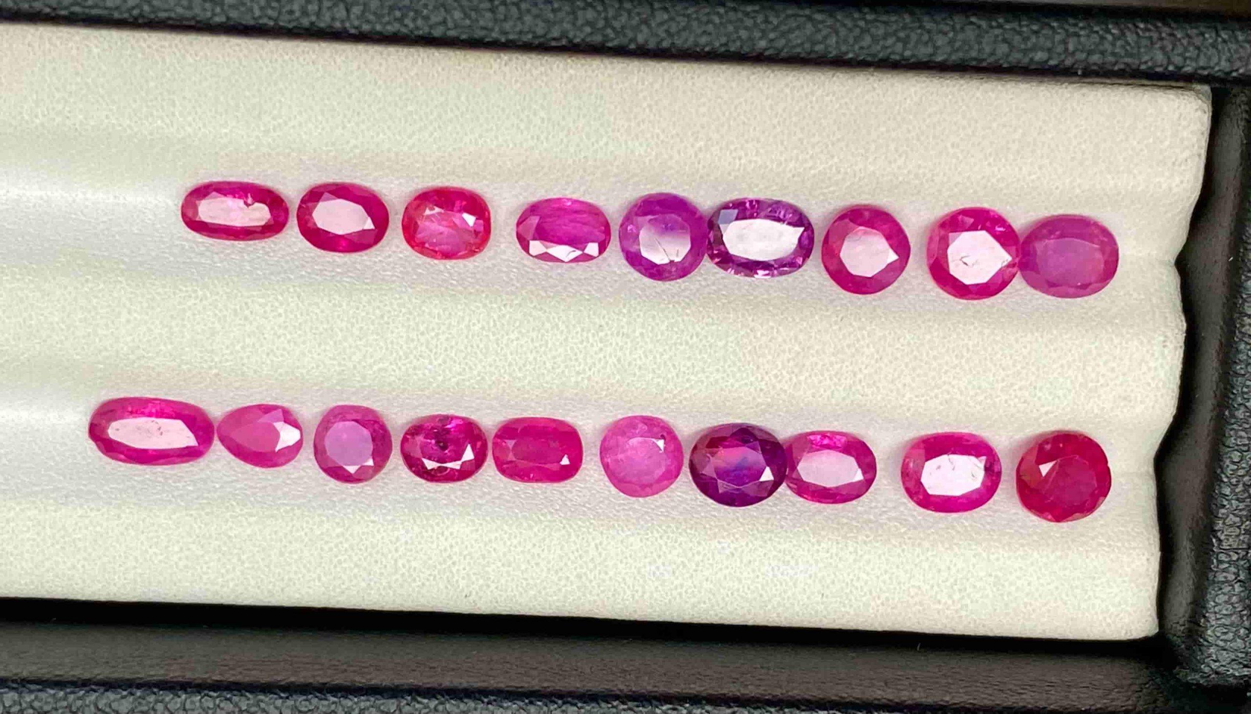 10.75 Carats Faceted Pink Ruby Lot Natural Loose Gemstones From ...