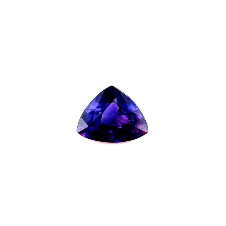 1.07ct Deep Purple GIA Certified Sapphire Triangle Loose Cut Gem at 1stDibs