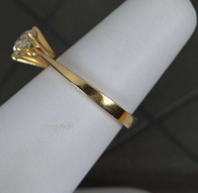 1.08ct Old Cut Diamond and 18ct Yellow Gold Solitaire Engagement Ring For Sale at 1stDibs