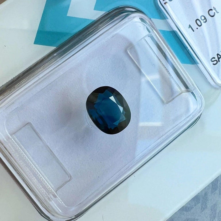 1.09ct Fine Deep Blue Sapphire Oval Cut IGI Certified Blister Gemstone ...