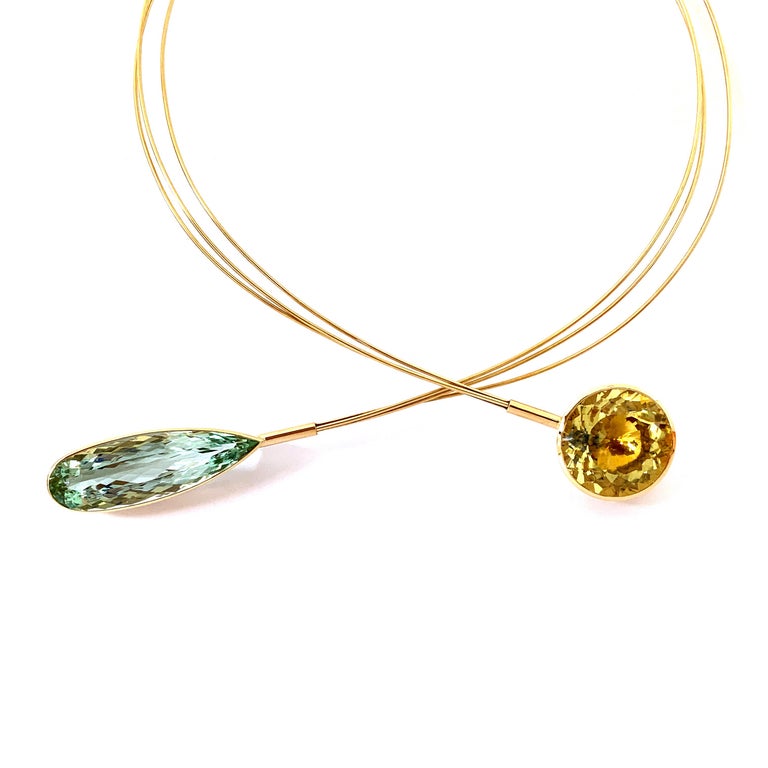 Georg Spreng - 109ct Necklace 18K Yellow Gold with Citrine and Green ...