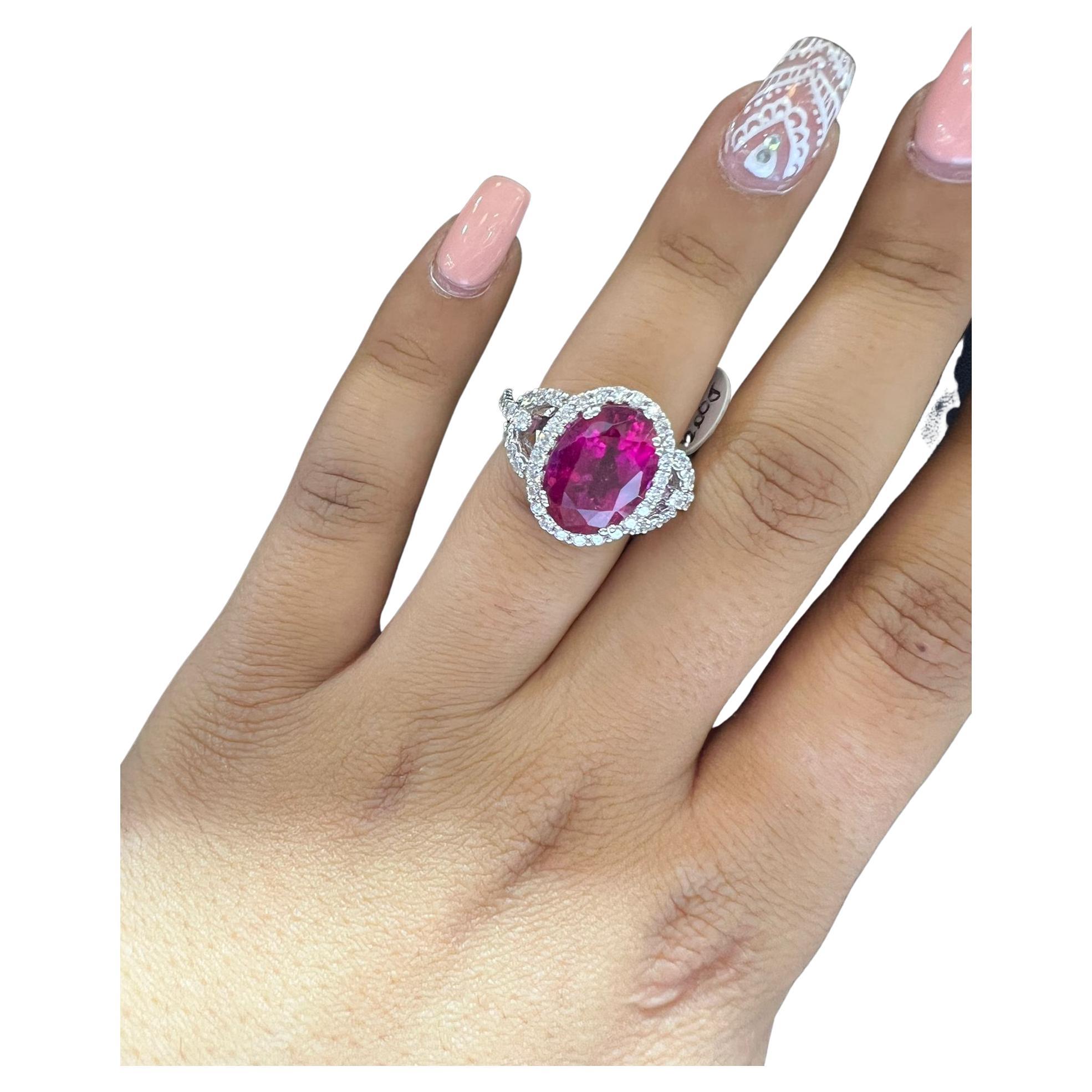 0.82ct Natural Ruby Fine Quality Platinum Ring For Sale at 1stDibs