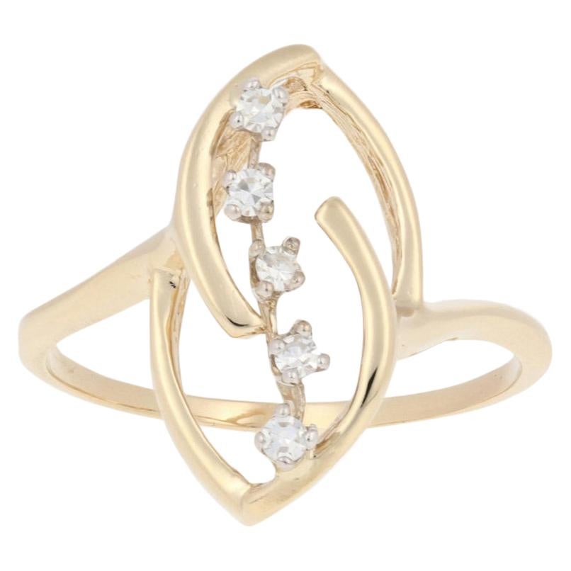 Customizable Yellow Gold Diamond Ring, 14k Single Cut Accents Cluster ...