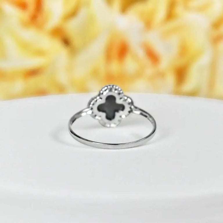 Customizable 10k Gold Gemstone Clover Ring Solid Gold Diamond For Sale ...