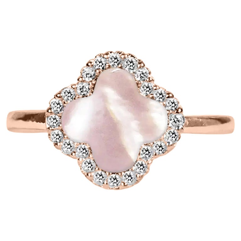 Customizable 10k Gold Gemstone Clover Ring Solid Gold Diamond For Sale ...