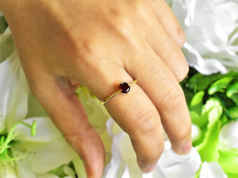 Customizable 10k Gold Round Gemstone 5 mm Round Gemstone Ring Gemstone ...
