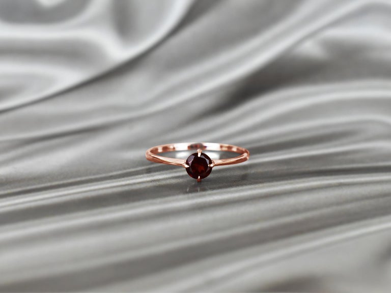 Customizable 10k Gold Round Gemstone 5 mm Round Gemstone Ring Gemstone ...