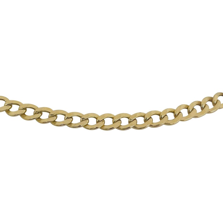 10k Karat Yellow Gold Hollow Light Curb Link Chain Necklace Turkey For ...