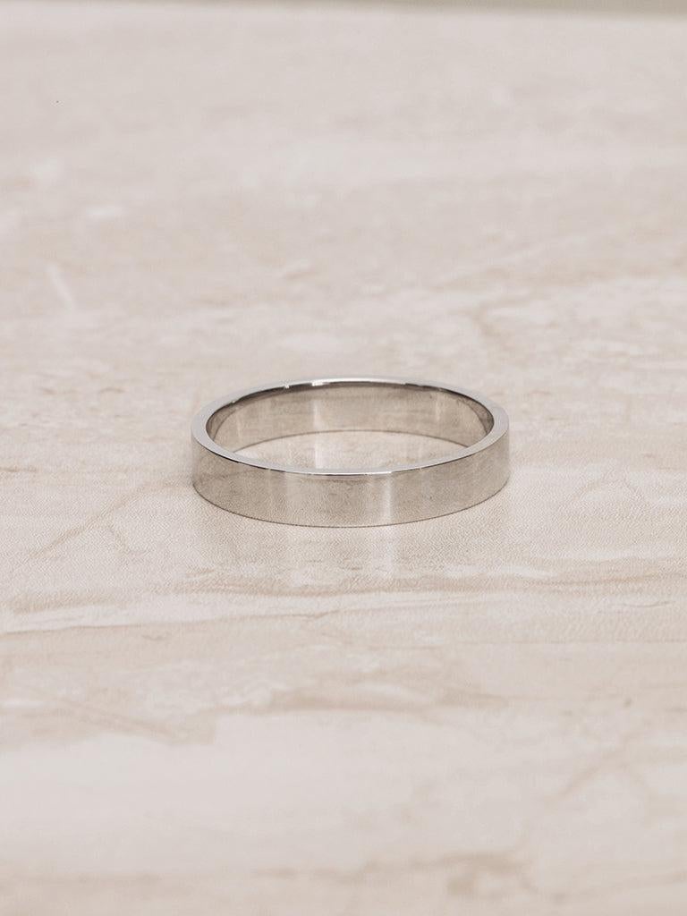 10K Men's Wedding 4mm Modern Square Band For Sale at 1stDibs