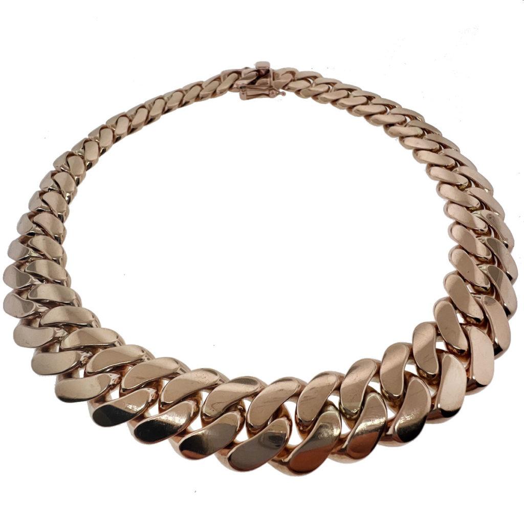 10k Rose Gold Cuban Link Chain 614.69 Grams For Sale at 1stDibs