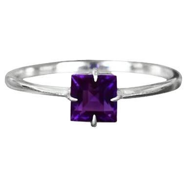 Princess Diamond Engagement Ring with Wide Gold Setting For Sale at ...