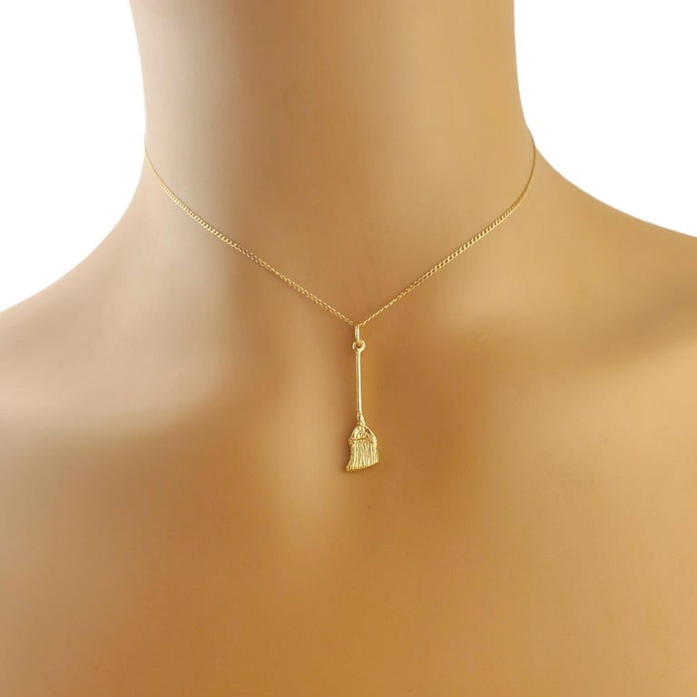 10K Yellow Gold Broom Charm For Sale at 1stDibs