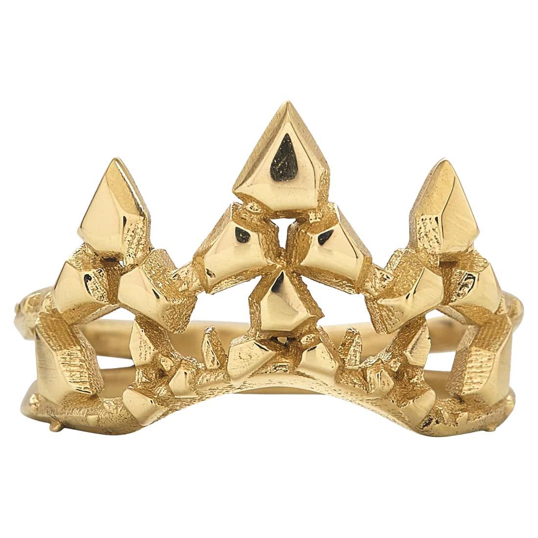 Carolyn Tyler Crown Princess Yellow Gold Ring at 1stDibs