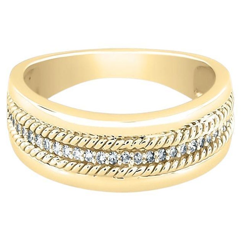 10K Yellow Gold Diamond Band Ring For Sale at 1stDibs