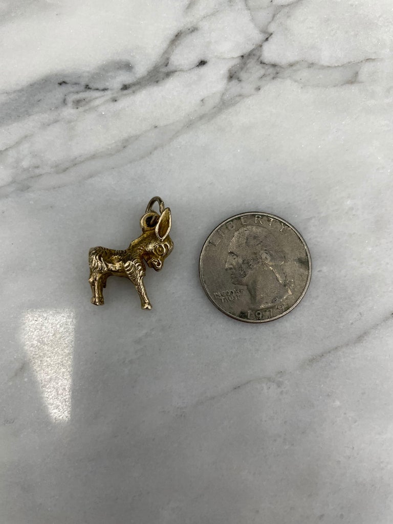 10K Yellow Gold Donkey Charm For Sale at 1stDibs