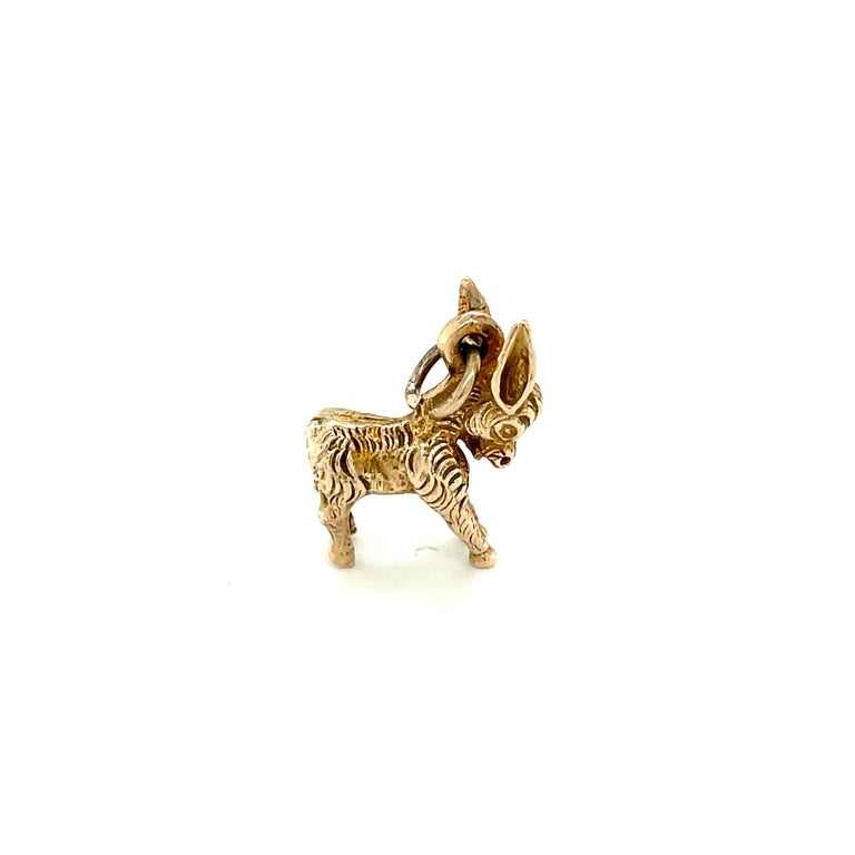 10K Yellow Gold Donkey Charm For Sale at 1stDibs