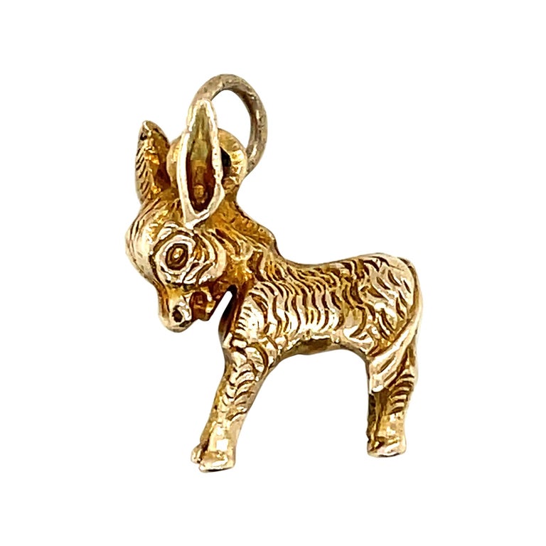 10K Yellow Gold Donkey Charm For Sale at 1stDibs